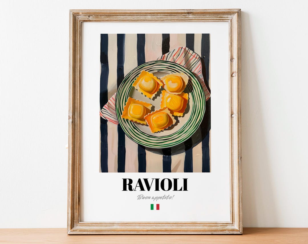 Italian Ravioli Poster: Modern Food Art for Restaurant Spaces - Etsy