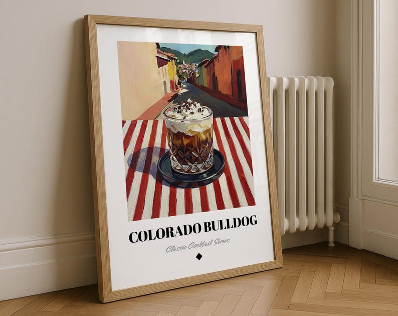 Colorado Bulldog Cocktail Wall Art Print Poster, Bar Cart Decor, Oil ...