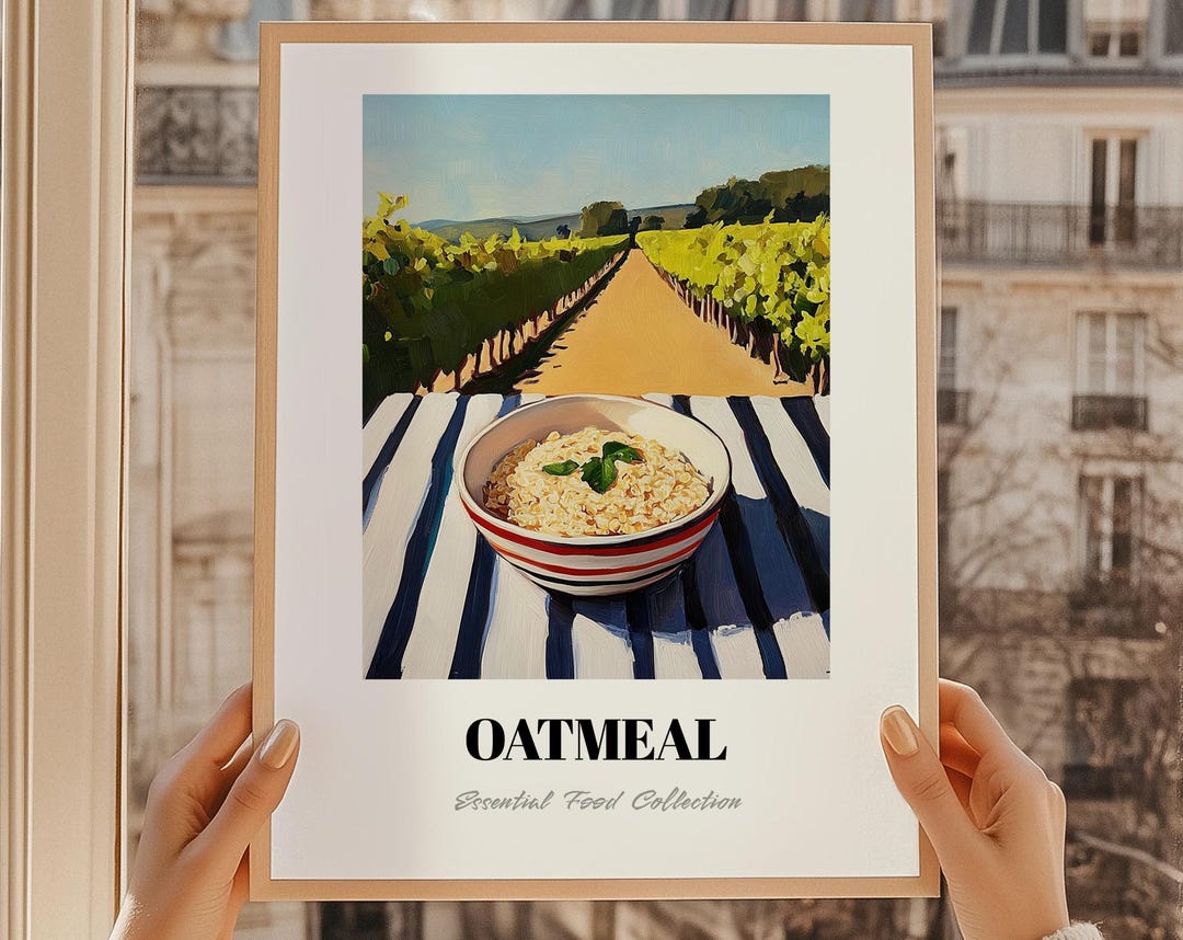 Oatmeal Print, Food Poster, American Cuisine, Restaurant Menu, Kitchen ...