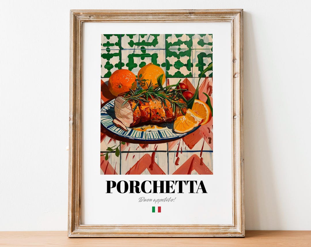 Porchetta Wall Art: Rolled Pork Decor for Savory Meat Lovers - Etsy