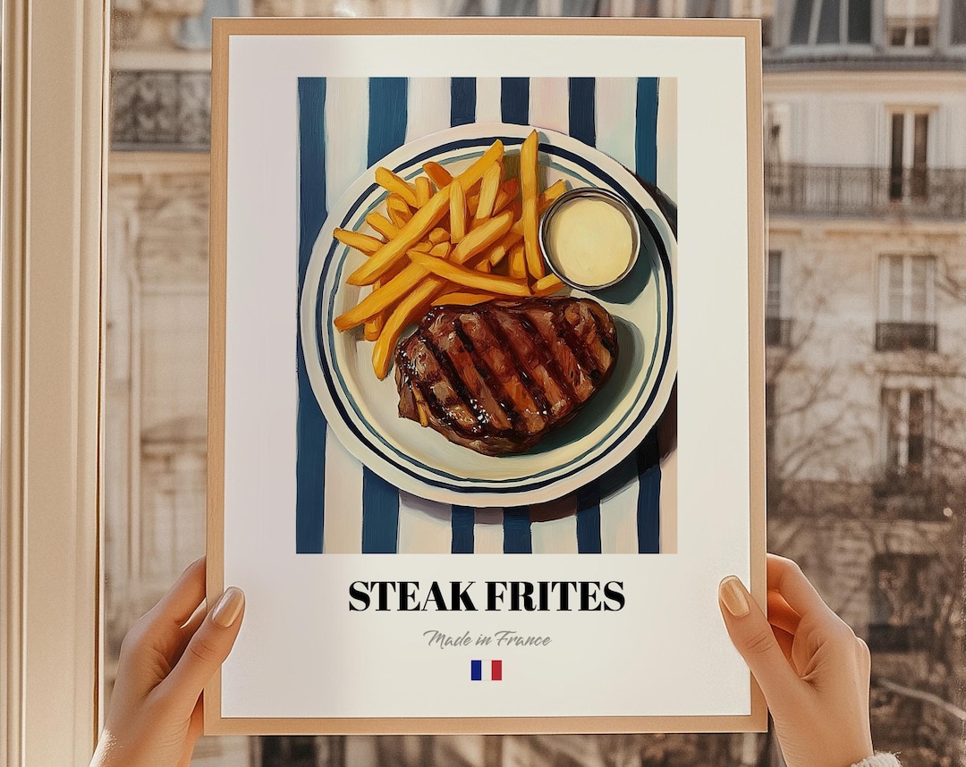 Steak Frites Print, French Food Art, Dining Room Poster - Etsy