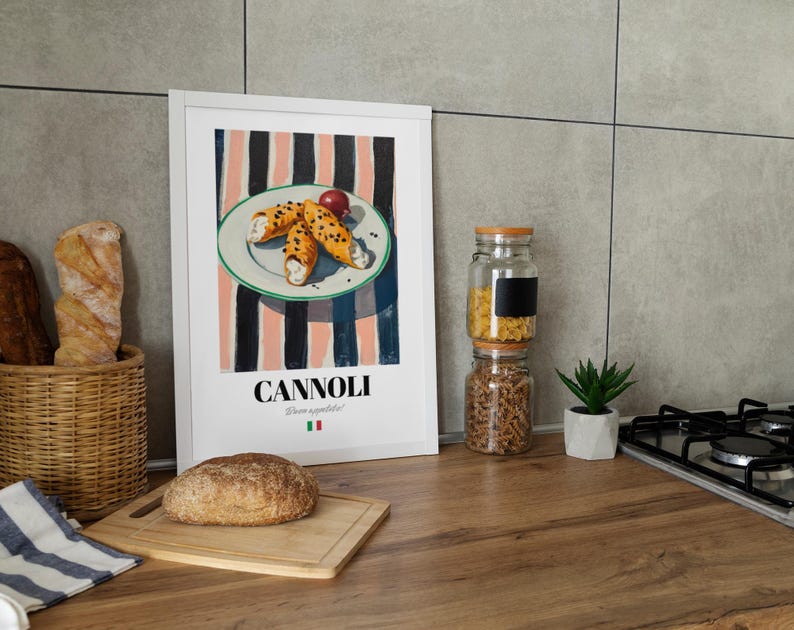 Vintage Cannoli Wall Decor: Aesthetic Italian Dessert Poster for ...