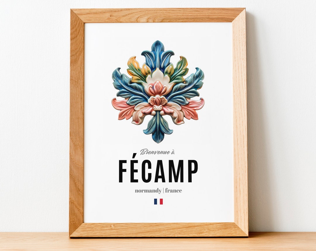 Fécamp, Normandy, France Porcelain Heraldic Maiolica Wall Decor Print ...