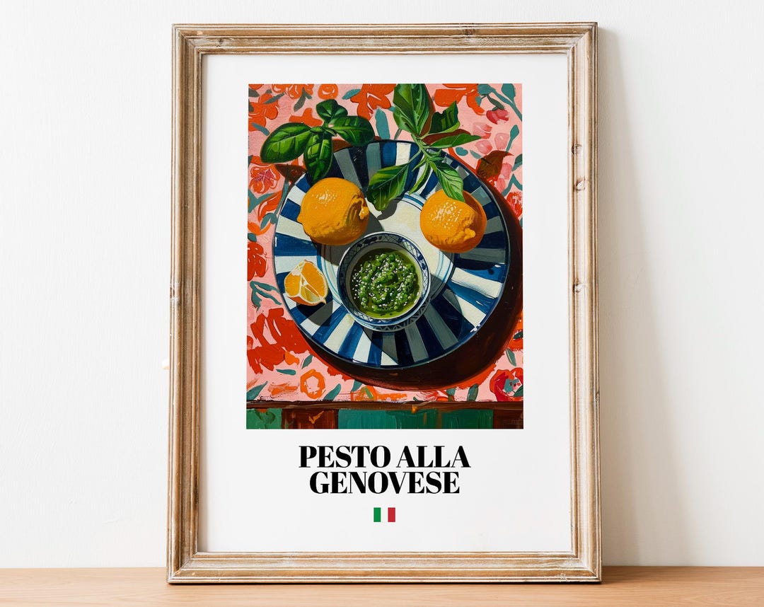 Italian Pesto Poster: Café Wall Art for Culinary Enthusiasts - Etsy