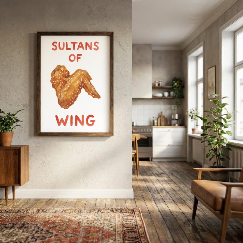Chicken Wing Wall Art Poster, Funny Bbq Print, Music Humor Canvas - Etsy UK