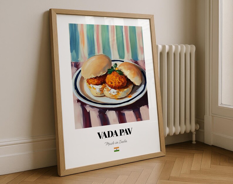 Vada Pav Art Print, Indian Food Poster, Indian Cafe Decor - Etsy