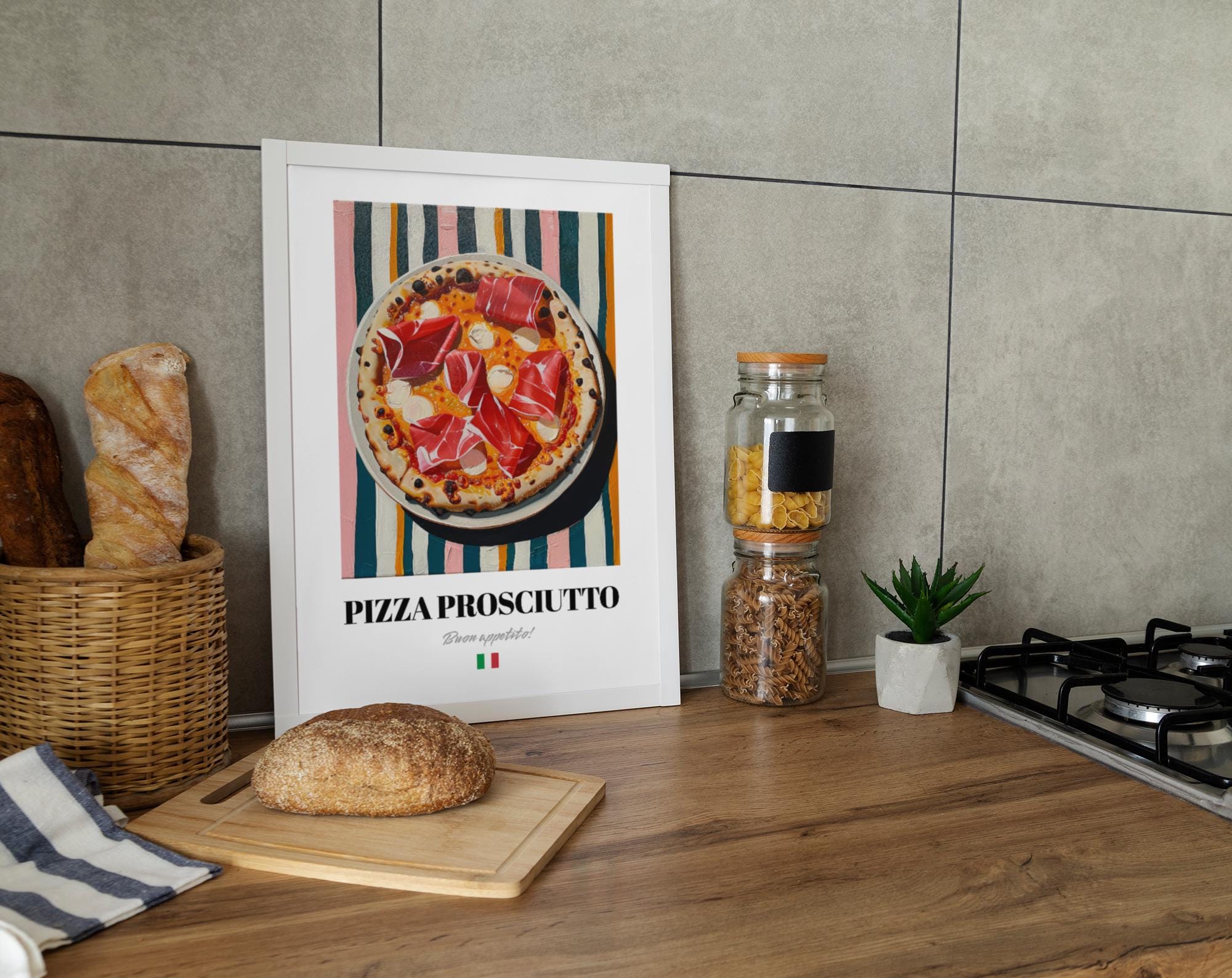 Boho Pizza Prosciutto Art: Gourmet Topping Decor With an Italian Flavor ...