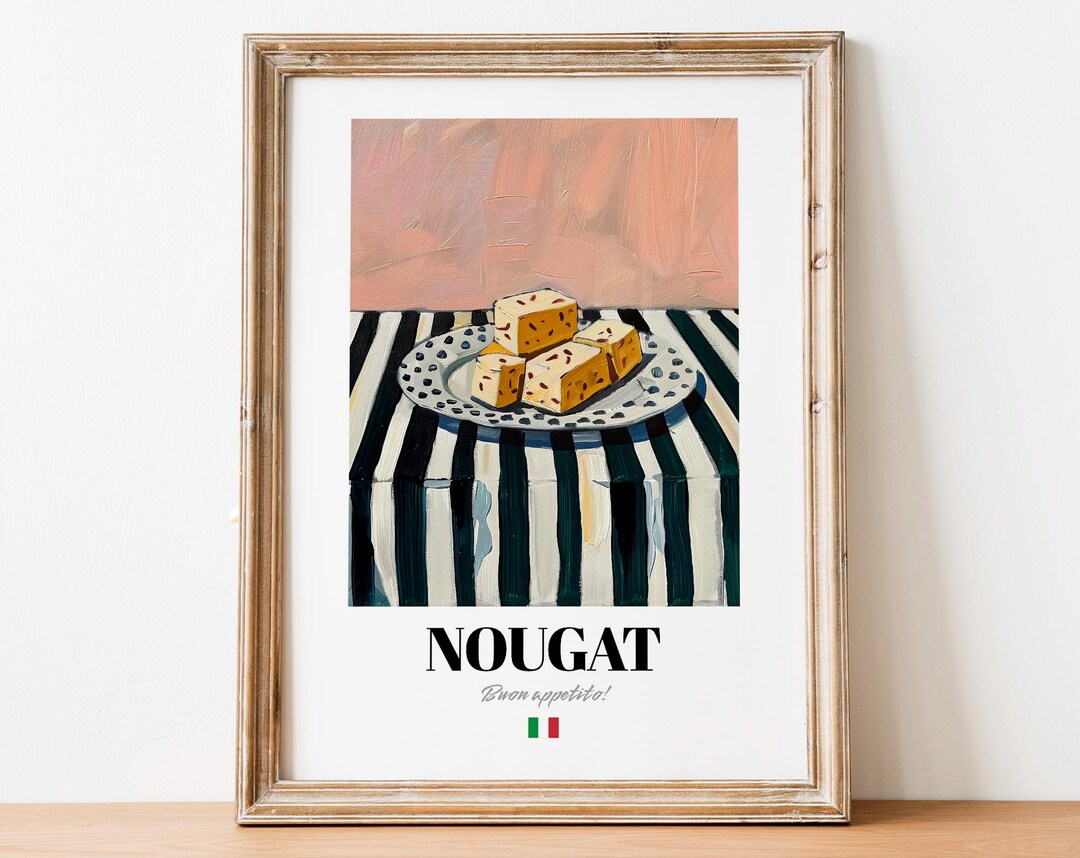 Italian Nougat Poster: Nutty Treat Art for Dessert and Candy Lovers - Etsy