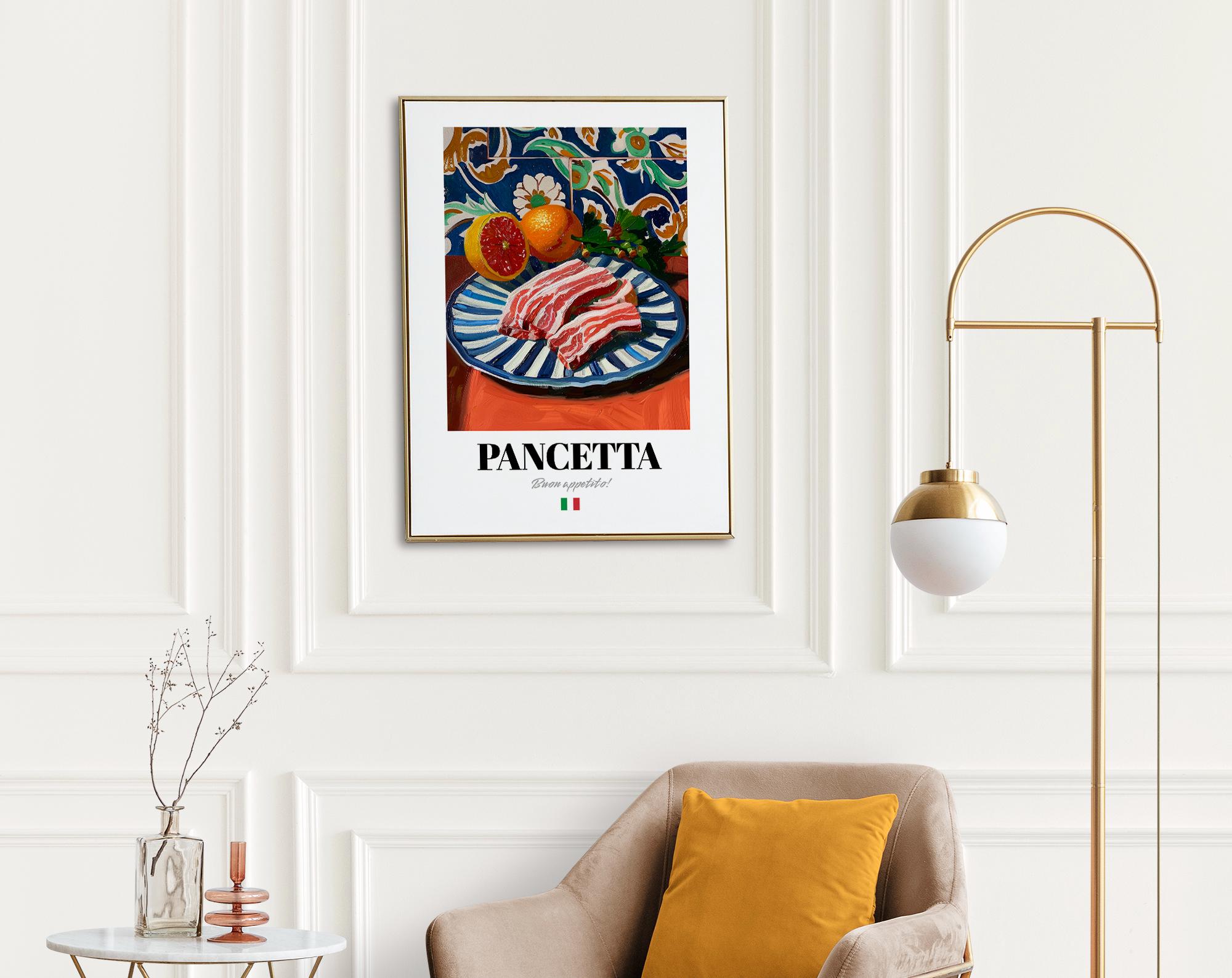Italian Pancetta Poster: Cured Meat Art for Restaurant and Kitchen ...
