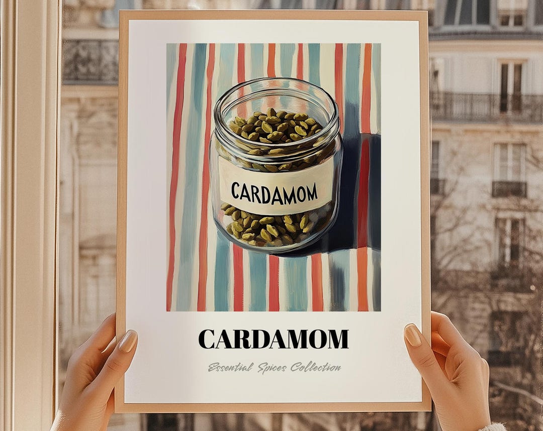 Cardamom Art Print, Spice Jar Illustration, Kitchen Wall Decor - Etsy