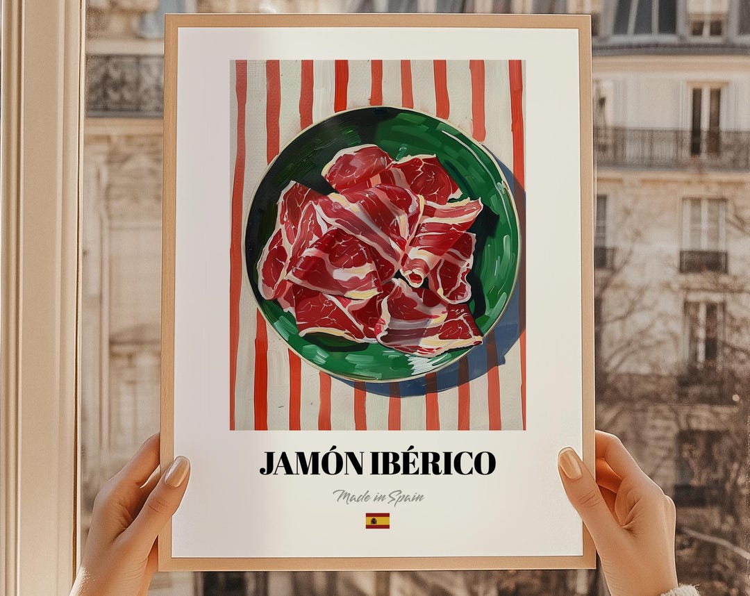 Jamón Ibérico Print, Spanish Food Poster, Cafe Menu Art - Etsy UK
