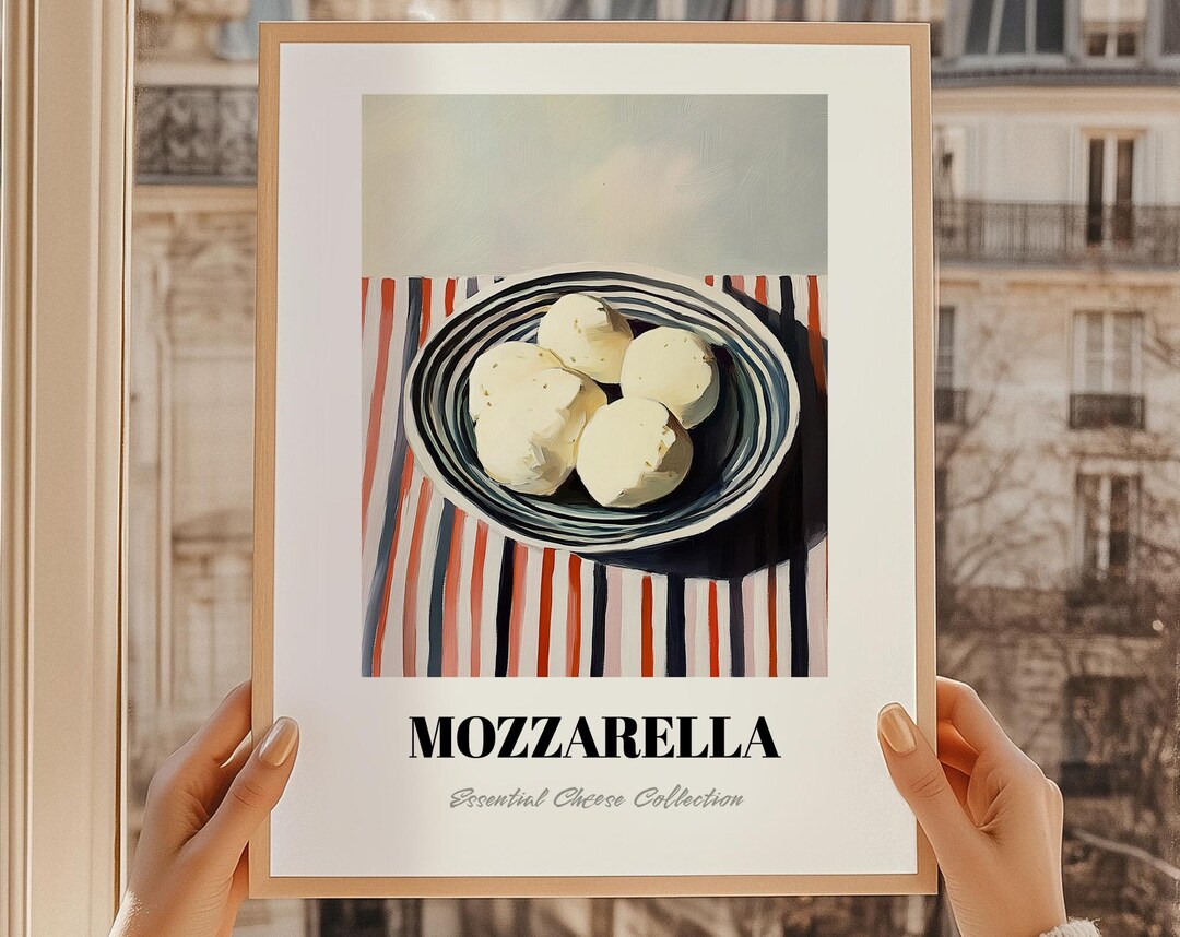 Mozzarella Cheese Print, Kitchen Wall Art, Chef Gift - Etsy