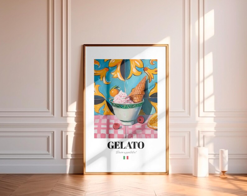 Italian Gelato Poster: Modern Foodie Wall Art for Cafés and Bistros - Etsy