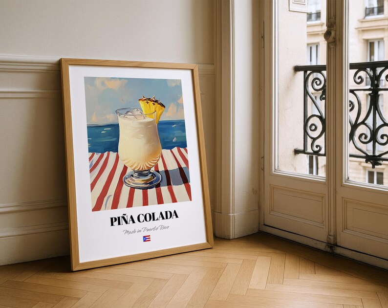Piña Colada Art Print, Puerto Rican Bar Decor - Etsy