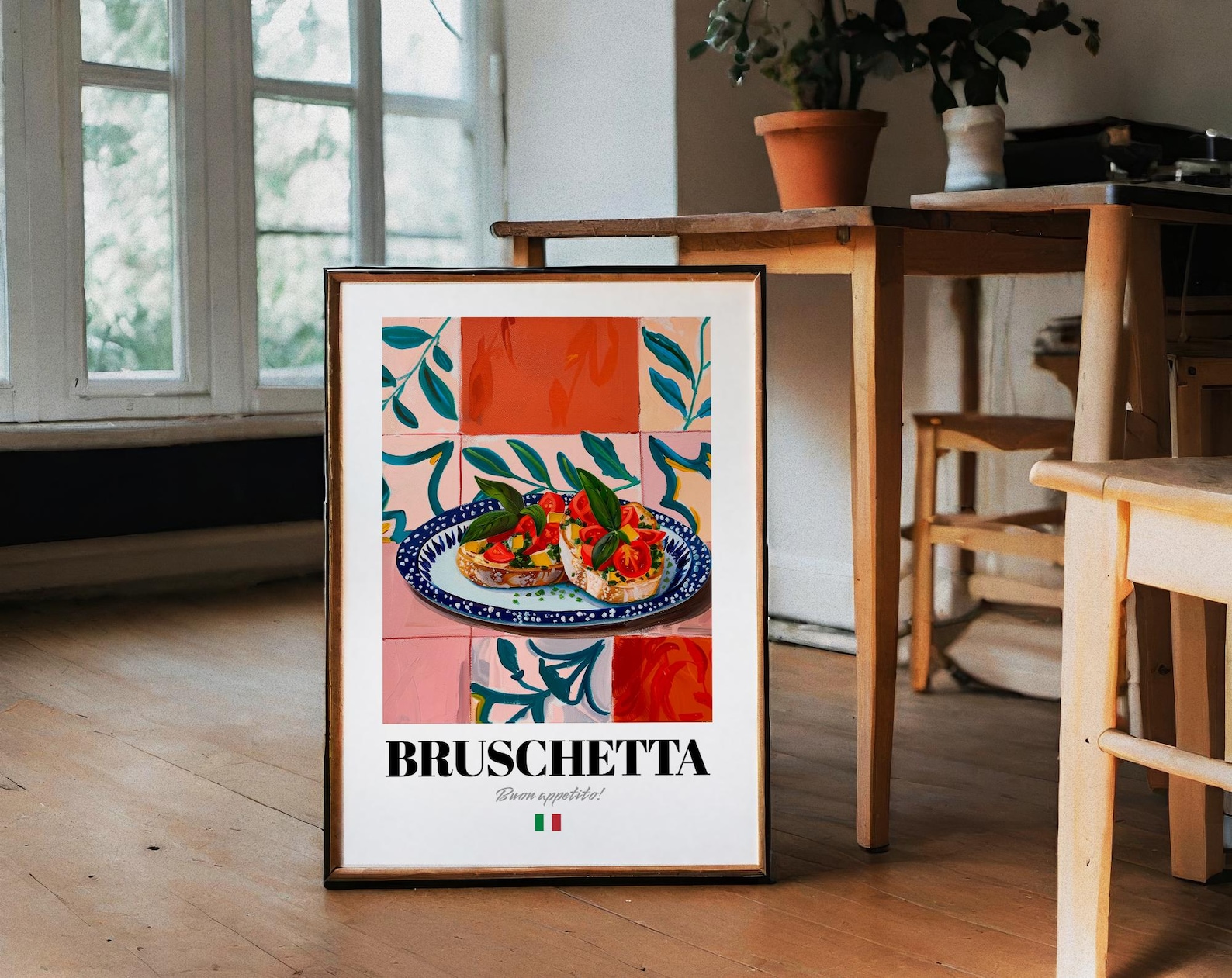 Italian Bruschetta Poster: Modern Foodie Wall Art for Restaurants and ...