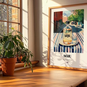 Soju, Korean Beverage, Soju Poster, Korean Bar Décor, Beverage Wall Art ...