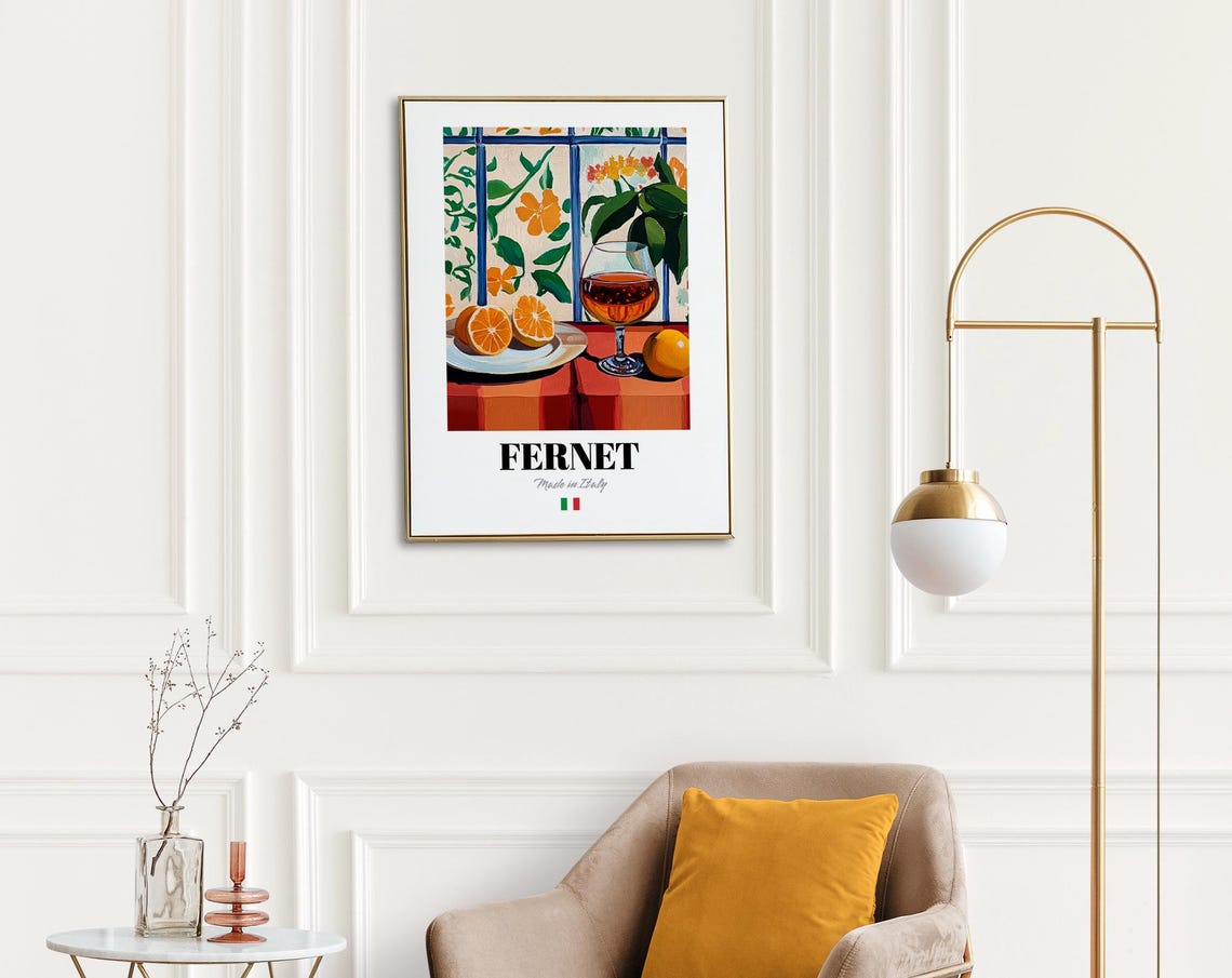 Fernet Wall Art Print Poster: Vintage Aperitif Artwork for Home Bars - Etsy
