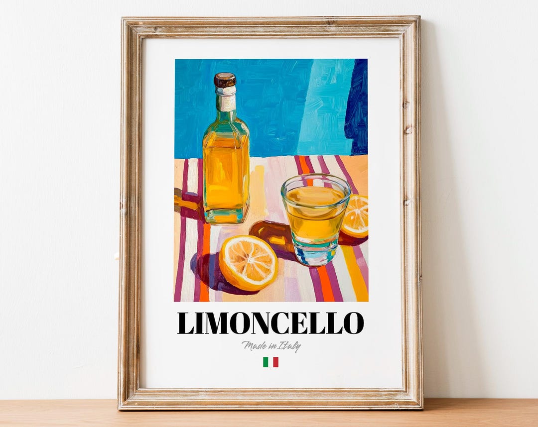 Limoncello Wall Art Print Poster: Traditional Spirits Artwork for ...
