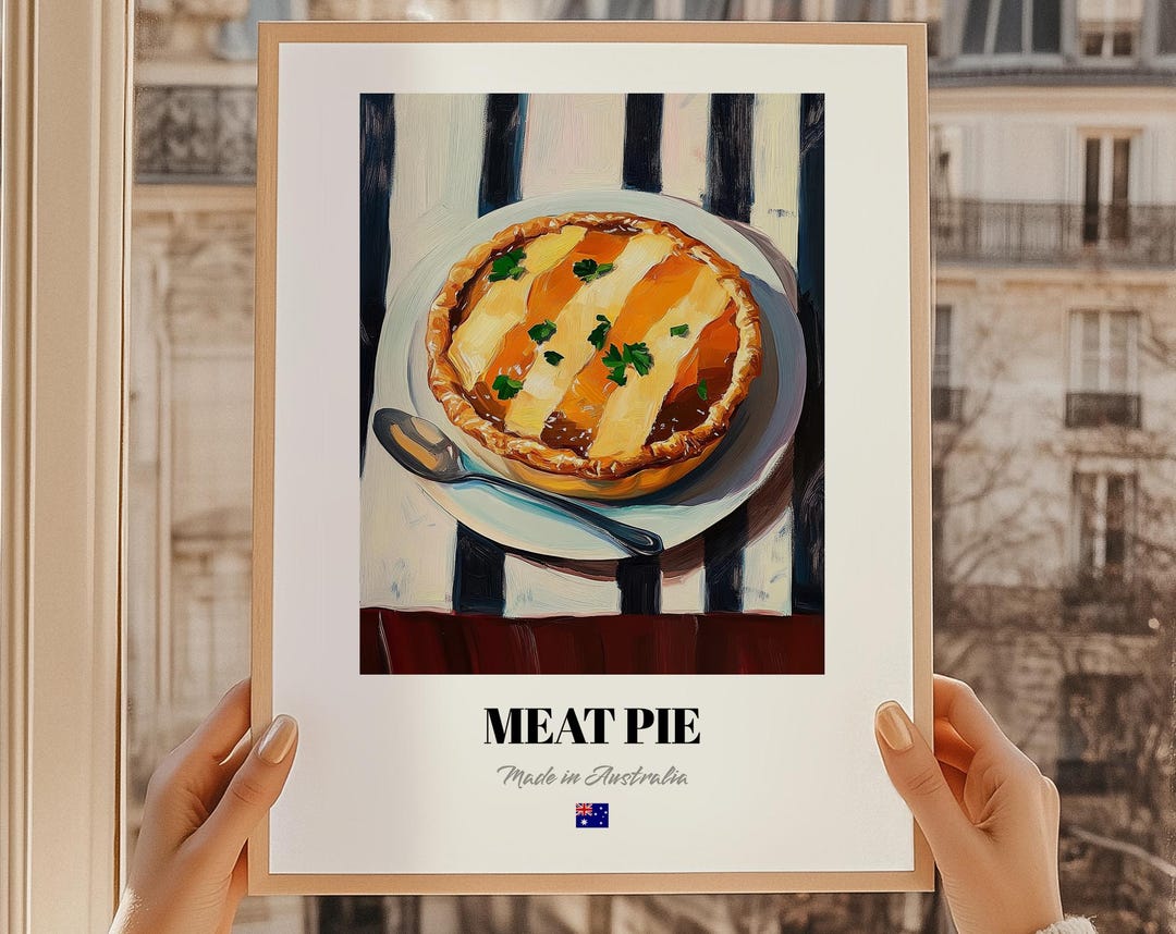 Meat Pie Wall Art Print Poster, Australian Cuisine, Hand Pie ...