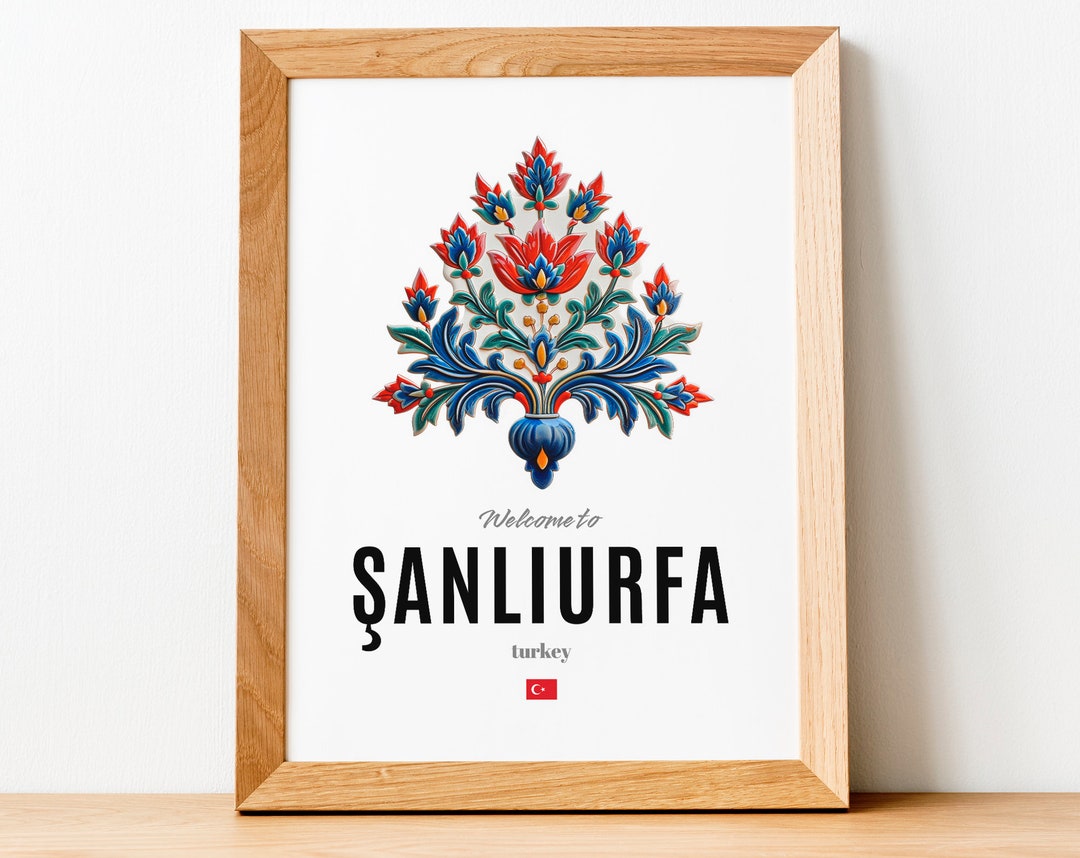 Şanlıurfa, Turkey Porcelain Heraldic Izmir Wall Art Print, Bedroom Wall ...