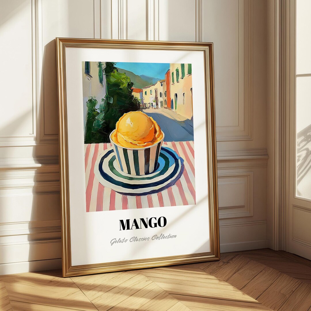 Mango, Italian Gelato Painting, Ideas for A Chef, Mango Poster, Italian ...