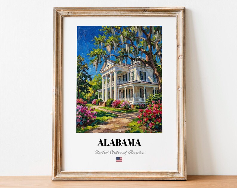Alabama, USA Wall Art, Oil Painting Reproduction Print Poster, American ...