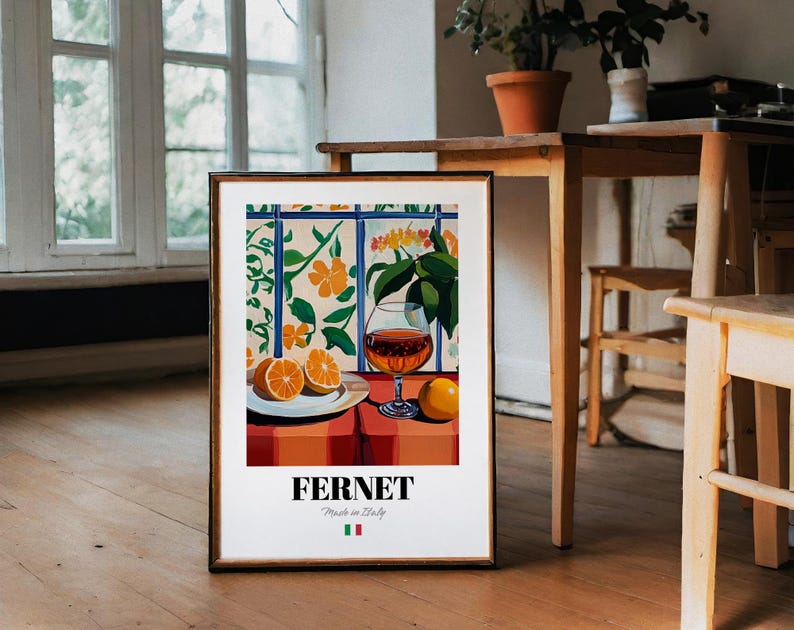 Fernet Wall Art Print Poster: Vintage Aperitif Artwork for Home Bars - Etsy