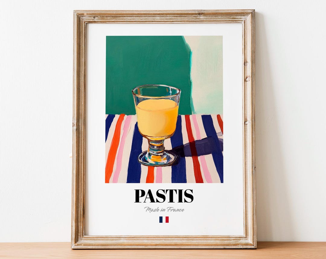 Vintage Pastis Glass Print Poster: Aesthetic Spirit Art for Homes and ...