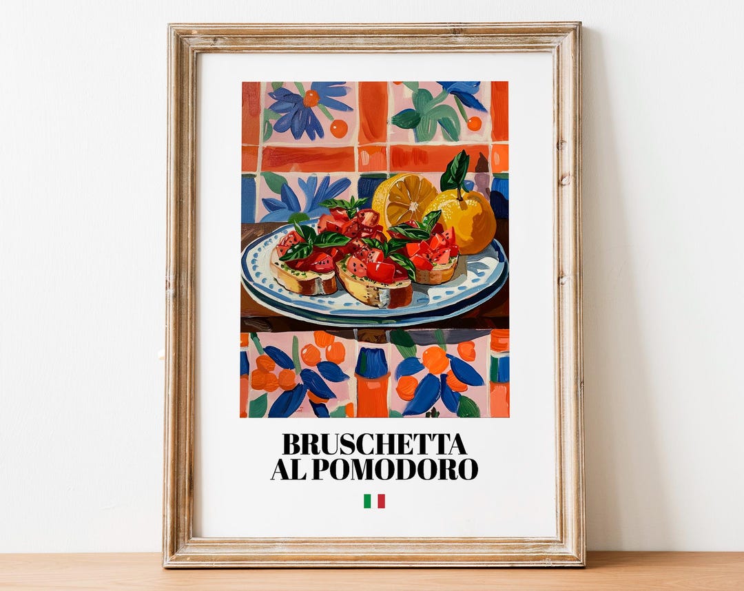 Bruschetta Wall Decor: Tomato Topping Art for Italian Appetizer Fans - Etsy