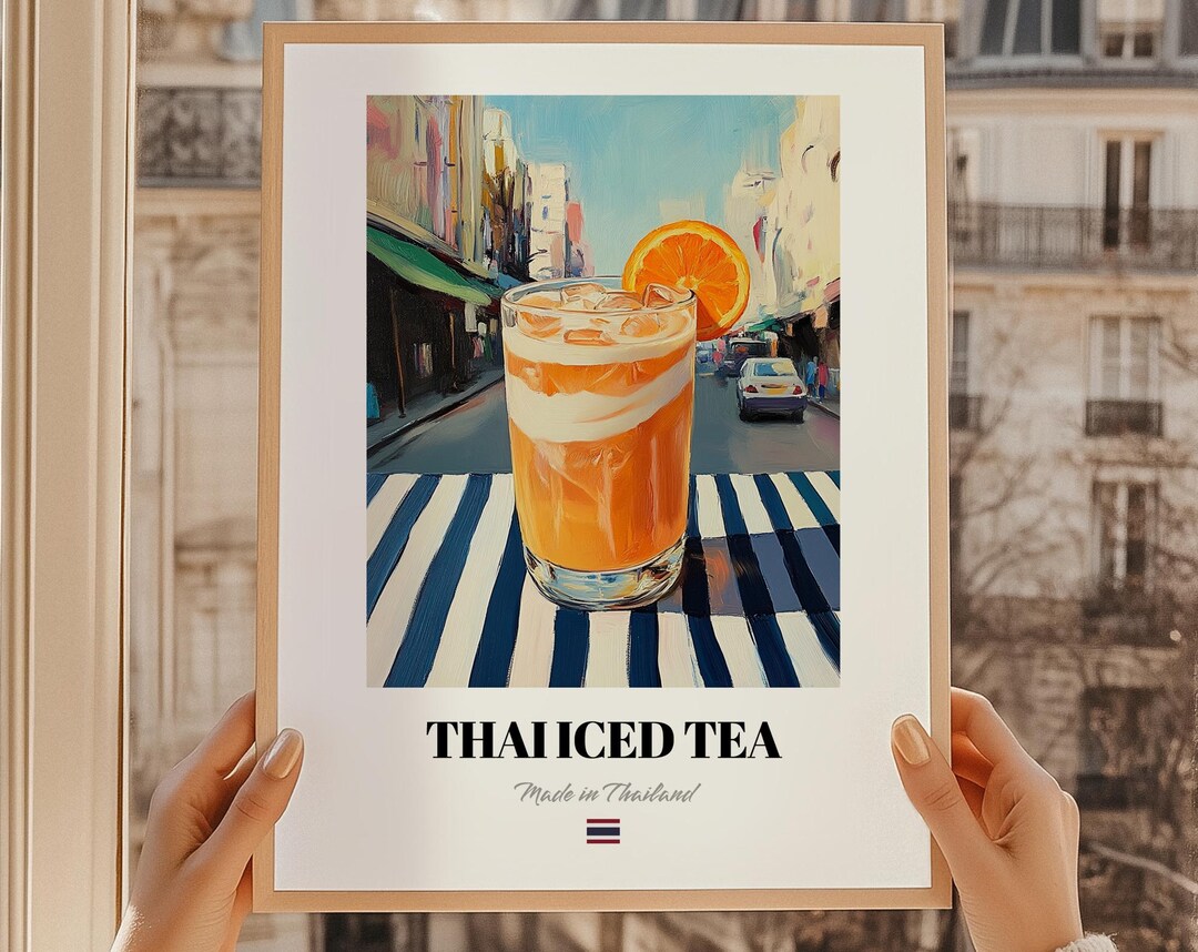 Thai Iced Tea, Thai Wine, Thai Tea Poster, Thai Bar Décor, Wine Wall ...
