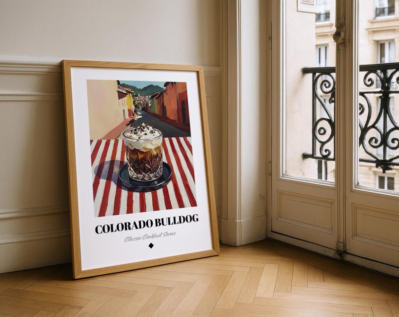 Colorado Bulldog Cocktail Wall Art Print Poster, Bar Cart Decor, Oil ...