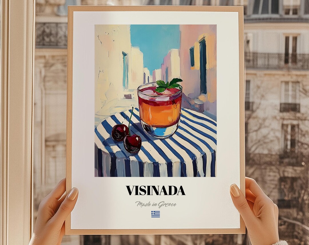 Visinada Greek Beverage Poster, Kitchen Wall Art - Etsy