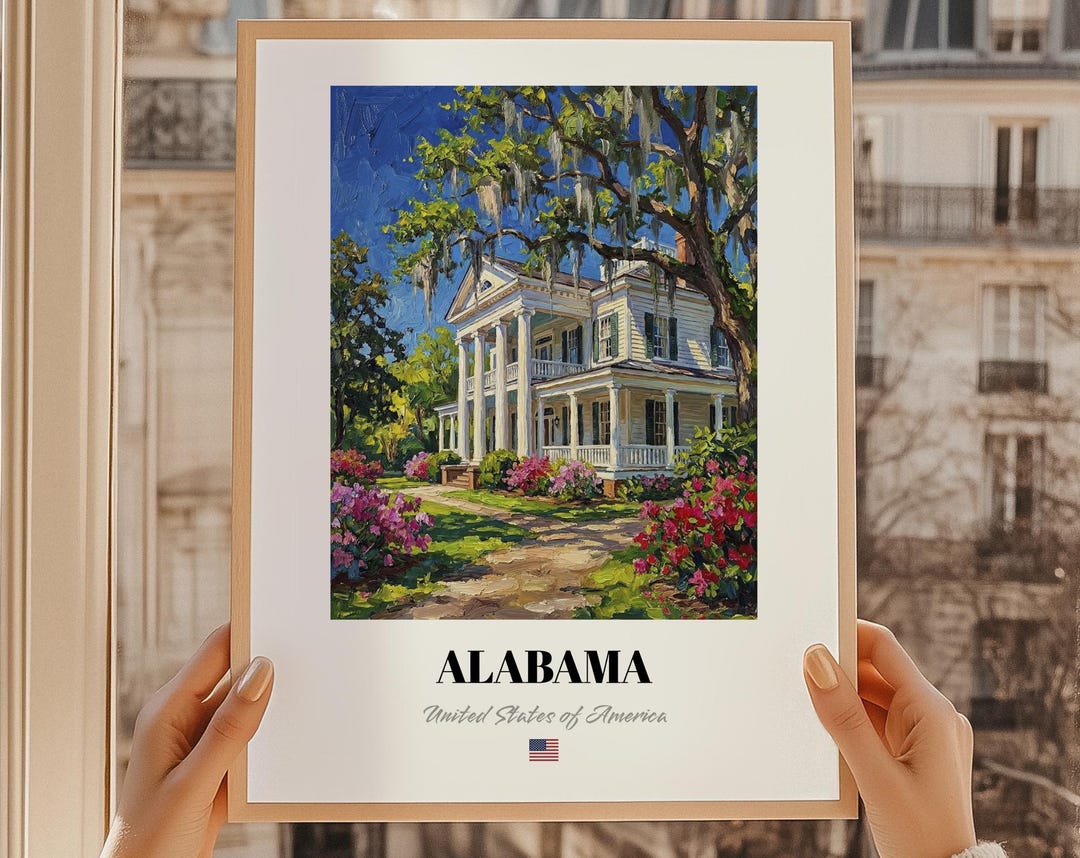 Alabama, USA Wall Art, Oil Painting Reproduction Print Poster, American ...
