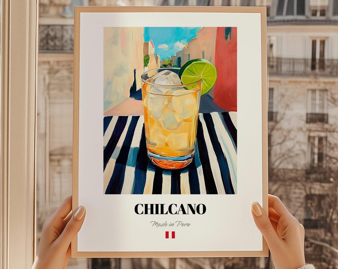 Peruvian Chilcano Cocktail Art Print, Kitchen Wall Decor - Etsy