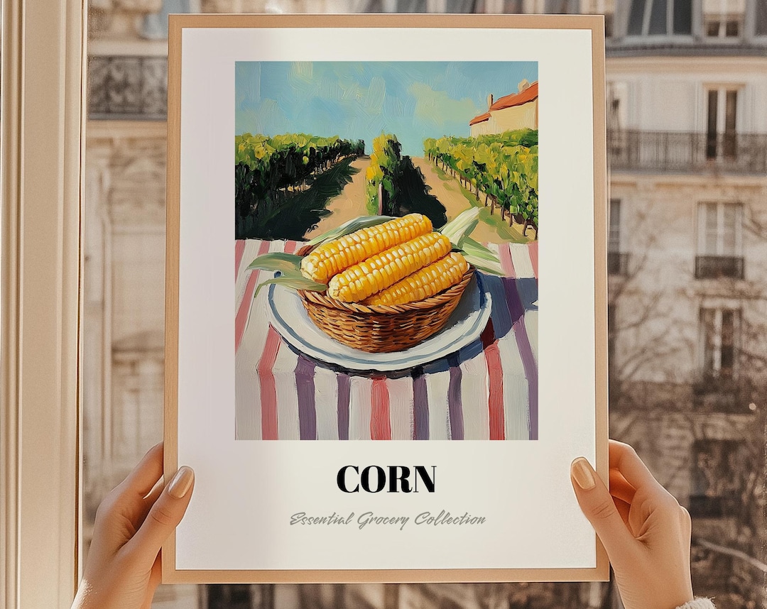 Corn Print Poster, Pantry Wall Art, Food Oil Painting, Kitchen Wall ...