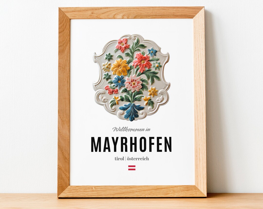 Mayrhofen, Tirol, Österreich Porcelain Heraldic Wall Art Print Poster ...