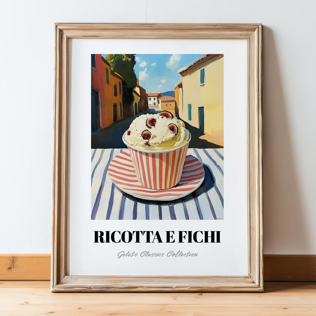 Ricotta E Fichi, Italian Gelato Painting, Italian Kitchen Art, Dining ...