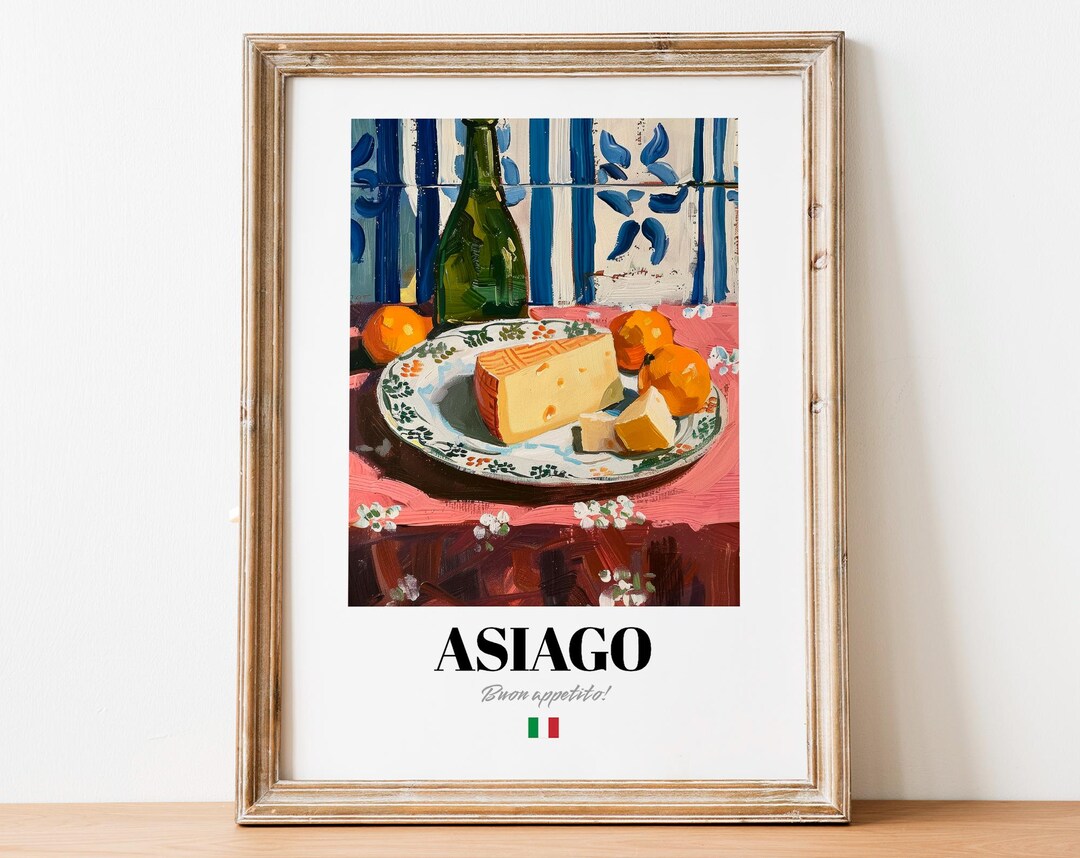 Italian Asiago Poster: Aged Cheese Art for Foodie Spaces - Etsy