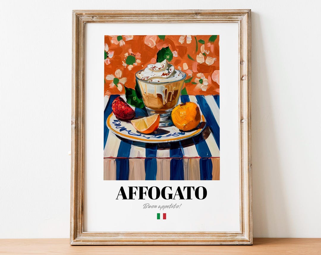 Italian Affogato Poster: Dessert Coffee Art for Gourmet Food Fans - Etsy