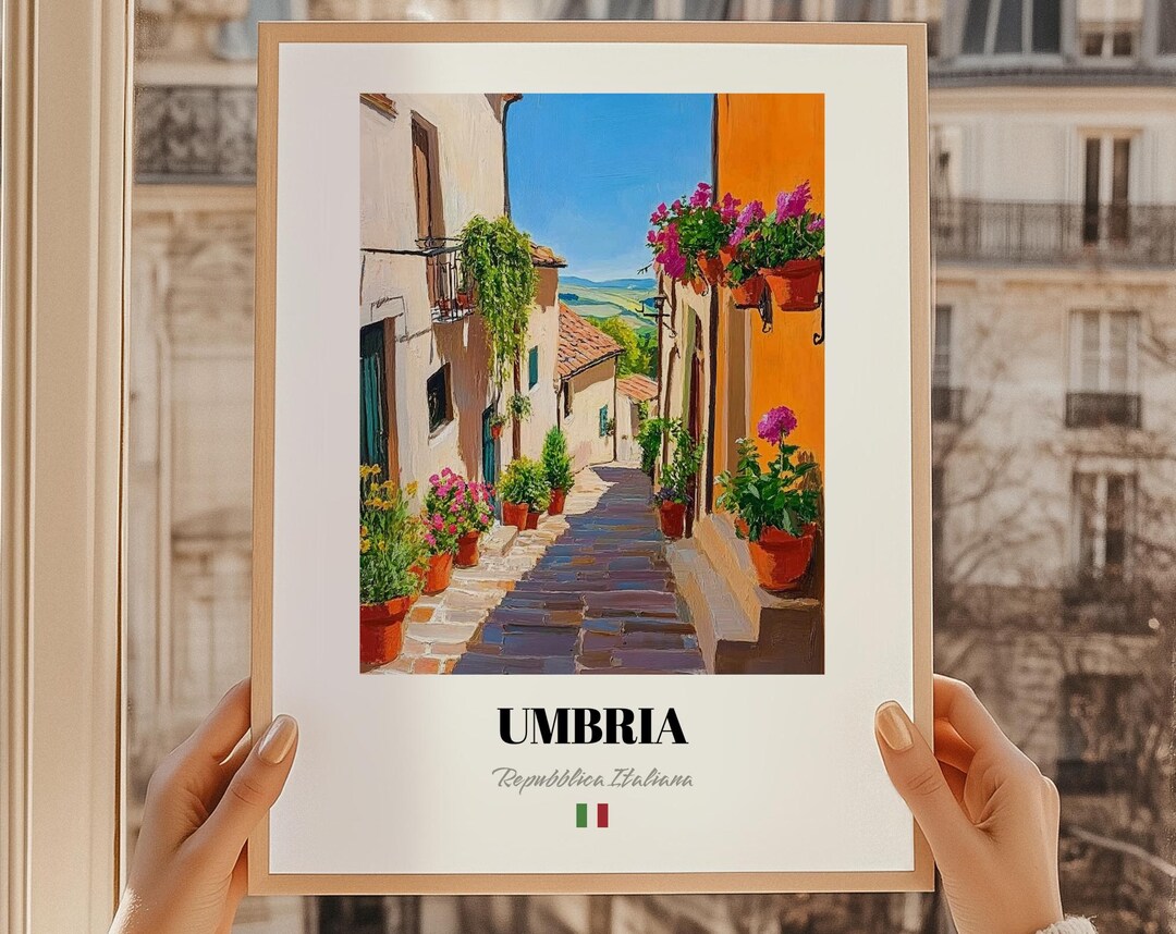 Umbria, Italia Wall Art, Oil Painting Reproduction Print Poster, Umbria ...