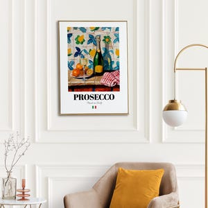 Vintage Prosecco Glass Print Poster: Italian Bubbles Art for Culinary ...