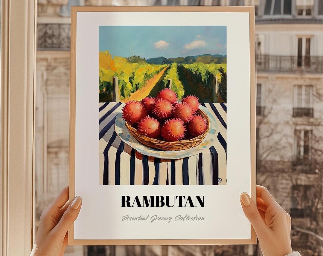 Rambutan Print Poster, Pantry Wall Art, Food Oil Painting, Kitchen Wall ...