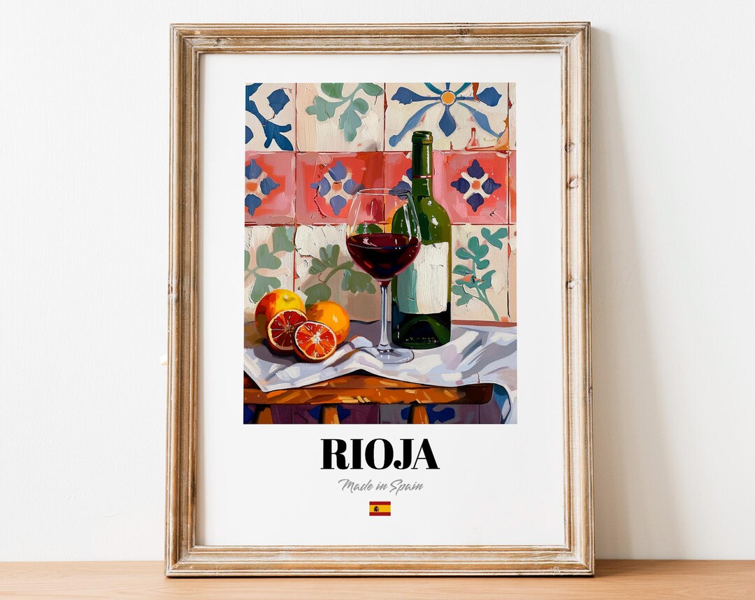 Vintage Rioja Bottle Print Poster: Aesthetic Spanish Wine Art for Homes ...