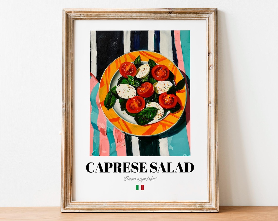 Italian Caprese Salad Poster: Modern Foodie Wall Art for Restaurants ...