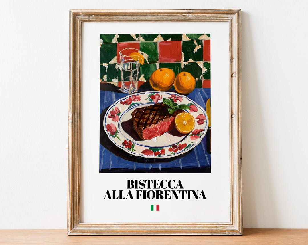 Bistecca Alla Fiorentina Wall Art: Italian Steak Decor for Meat Lovers ...