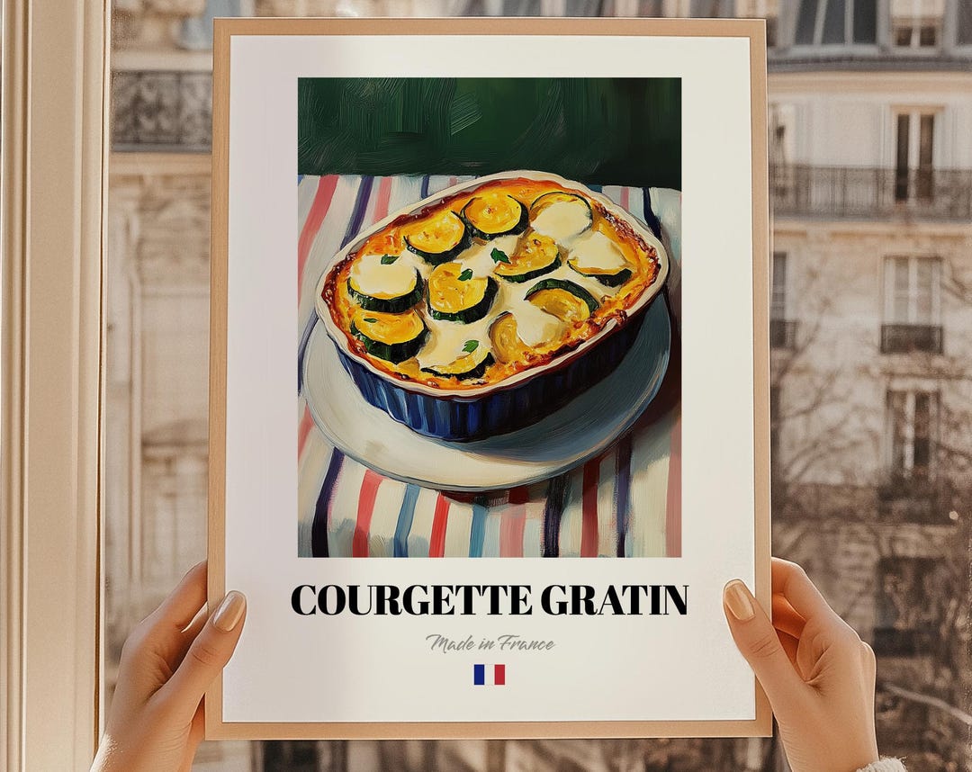 Courgette Gratin, French Food Wall Art, 1st Anniversary Gift, Dinner ...