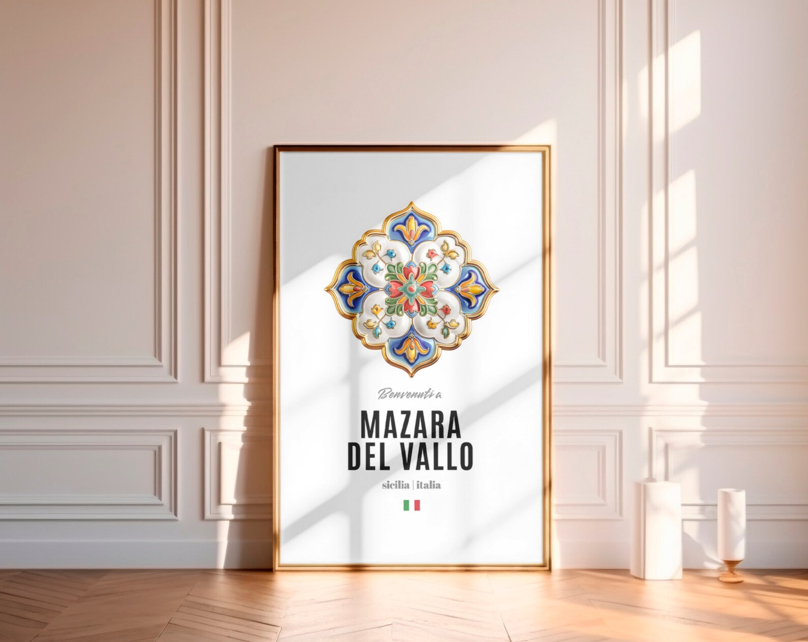 Mazara Del Vallo, Sicilia, Italia Porcelain Heraldic Maiolica Wall Art ...
