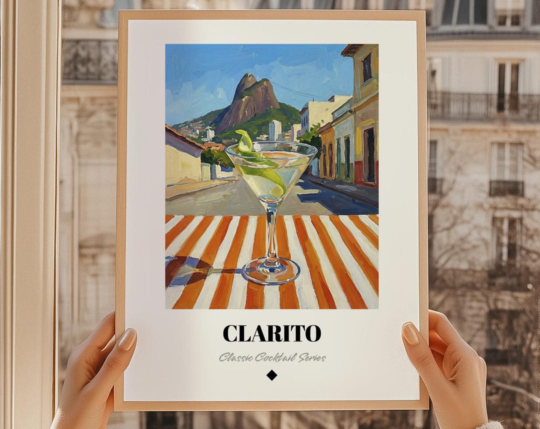 Clarito Cocktail Wall Art Print Poster, Bar Menu Sign, Oil Style Art - Etsy