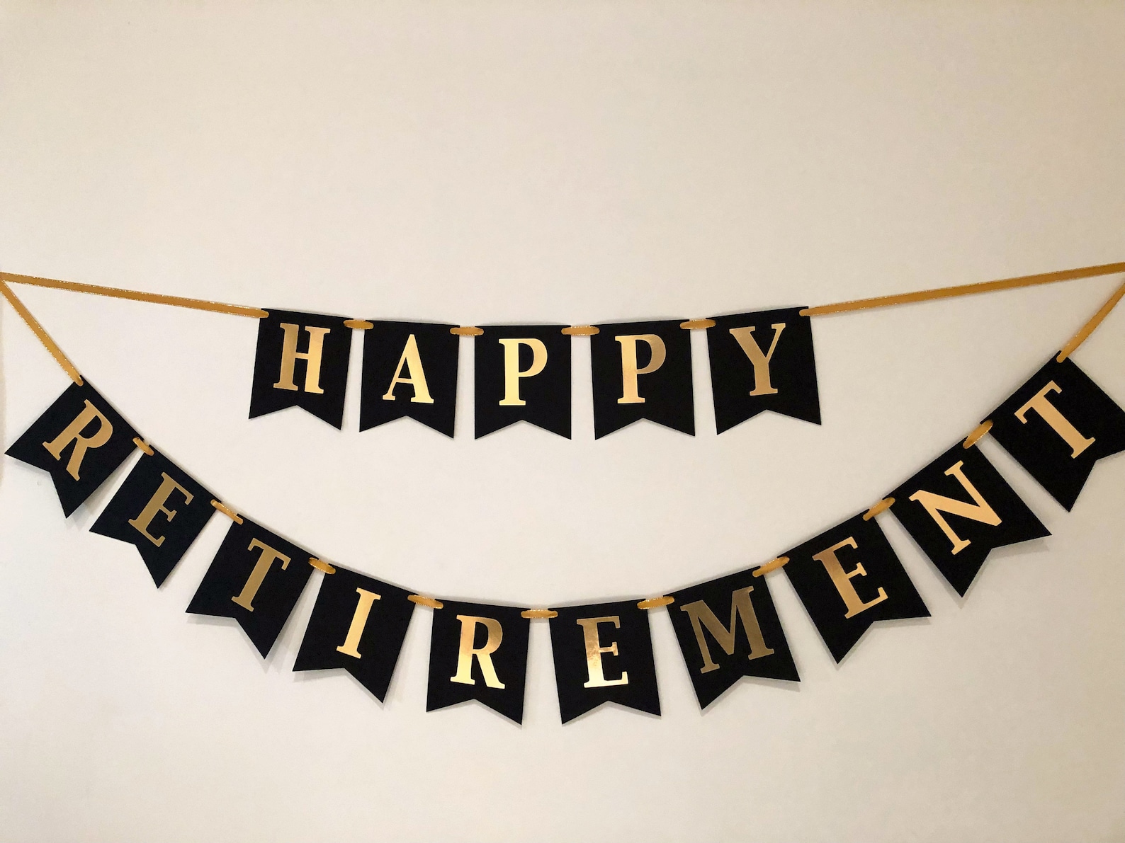 Black and Gold Happy Retirement Banner Custom Name - Etsy