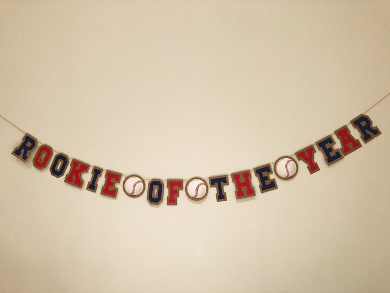 Rookie of the Year Baseball Birthday Banner Twine 1st First - Etsy